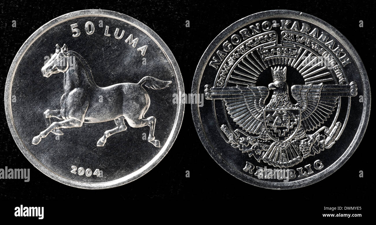 50 Luma coin, Horse, Nagorno-Karabakh Republic, 2004 Stock Photo - Alamy