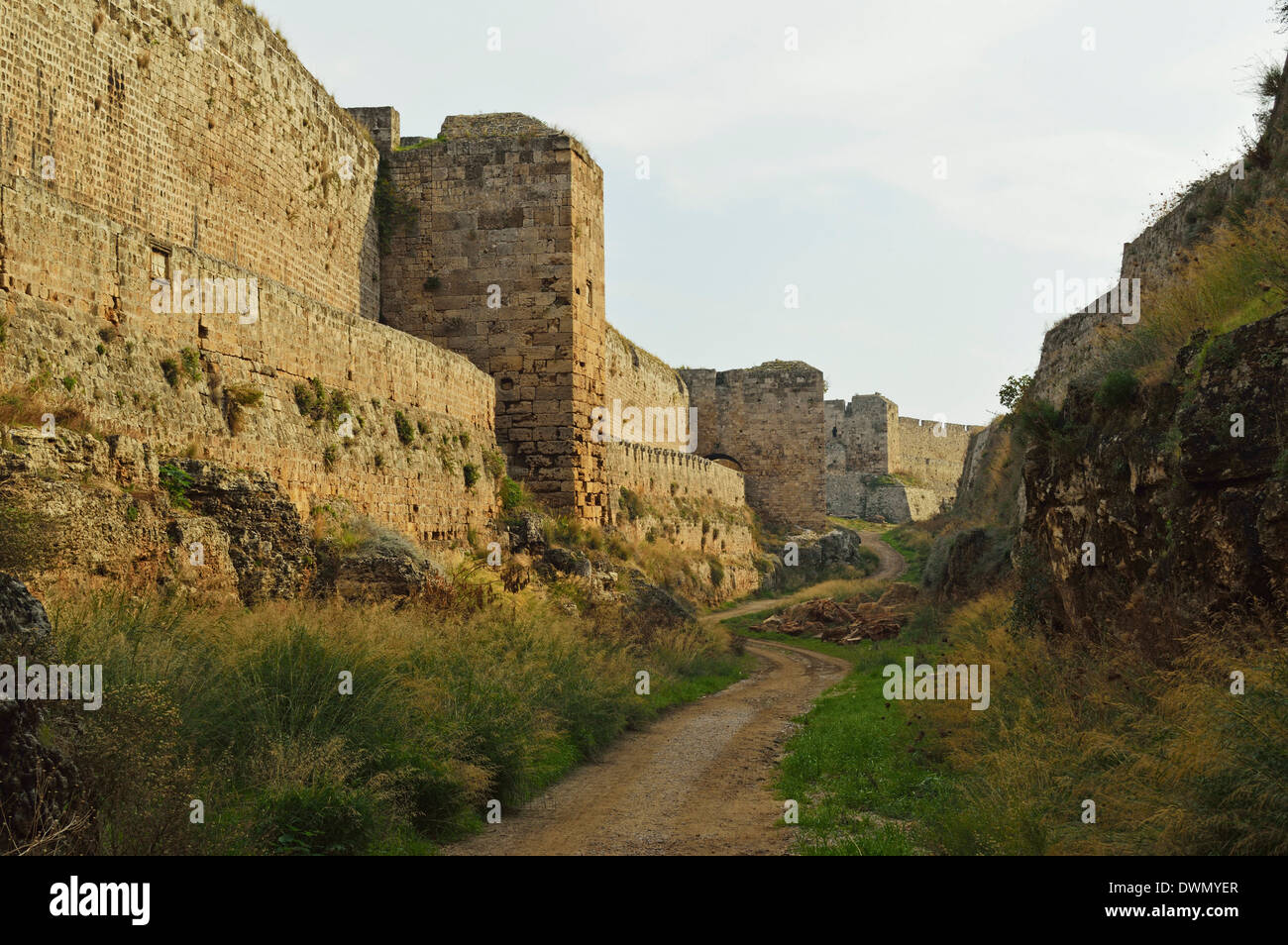 City walls of Old Town, Rhodes City, Rhodes, Dodecanese, Greek Islands ...