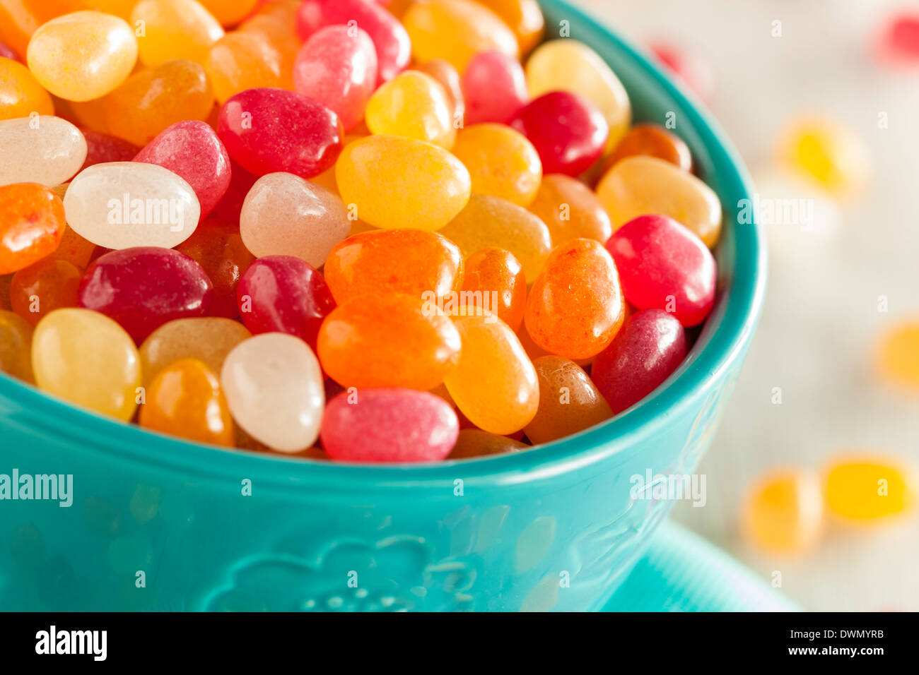 Multi Colored Jelly Bean Candy in a Bowl Stock Photo - Alamy