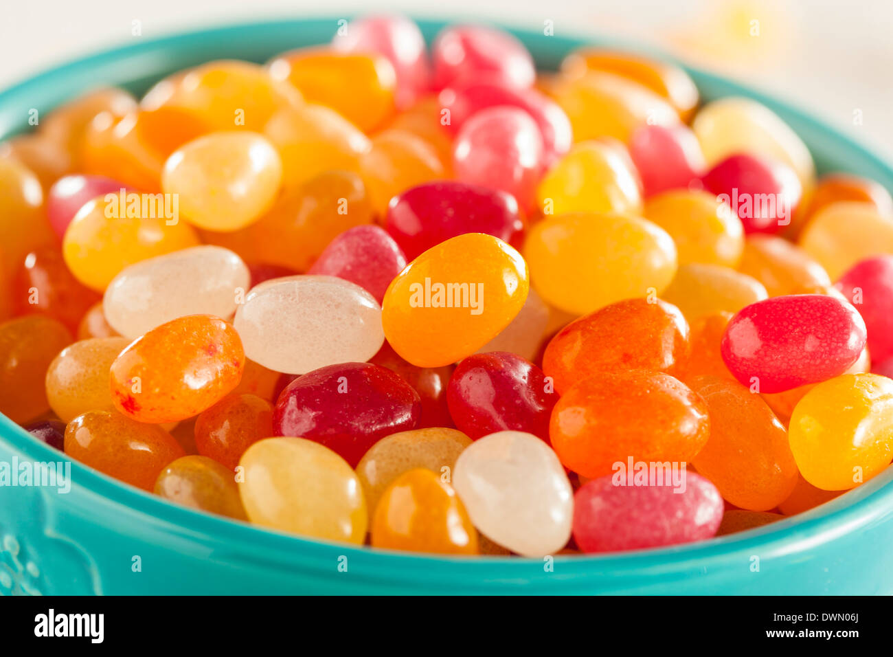 Multi Colored Jelly Bean Candy in a Bowl Stock Photo - Alamy
