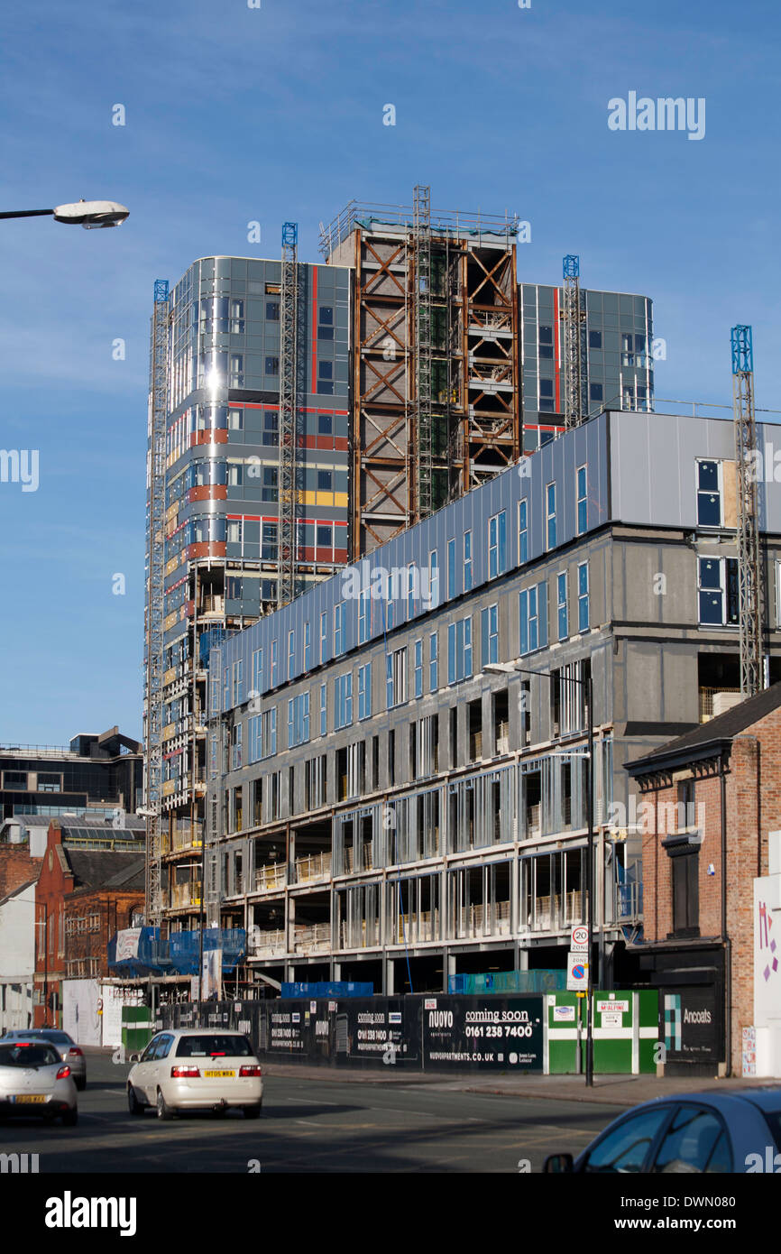 Modern apartment block under construction Great Cheetham Street Ancoats ...