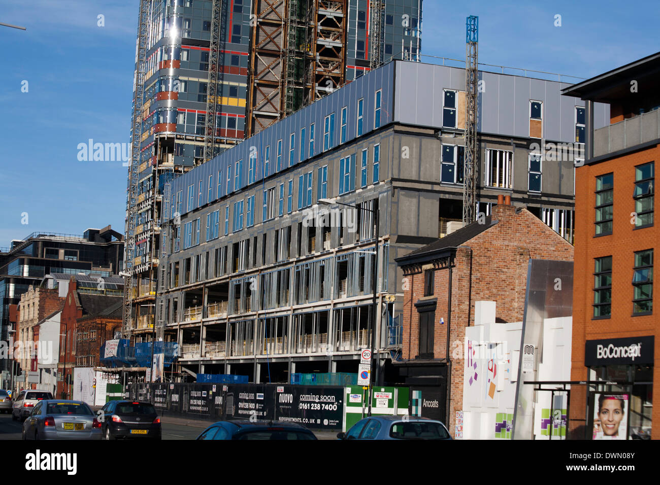 Modern apartment block under construction Great Cheetham Street Ancoats ...