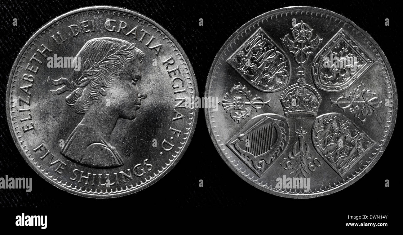 5 Shillings (Crown) coin, British Exhibition in New York, UK, 1960 ...