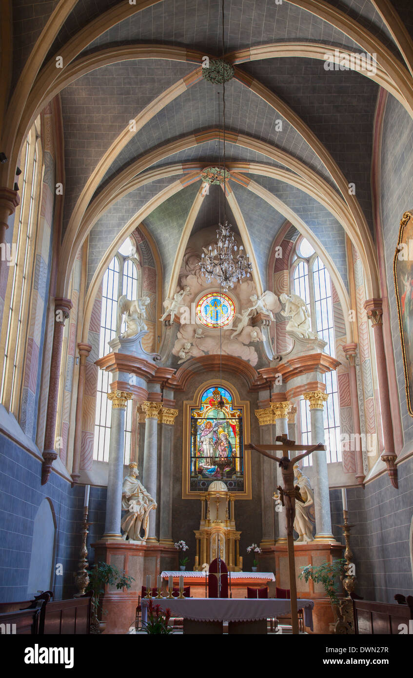 Interior of Franciscan Church, Bratislava, Slovakia, Europe Stock Photo ...