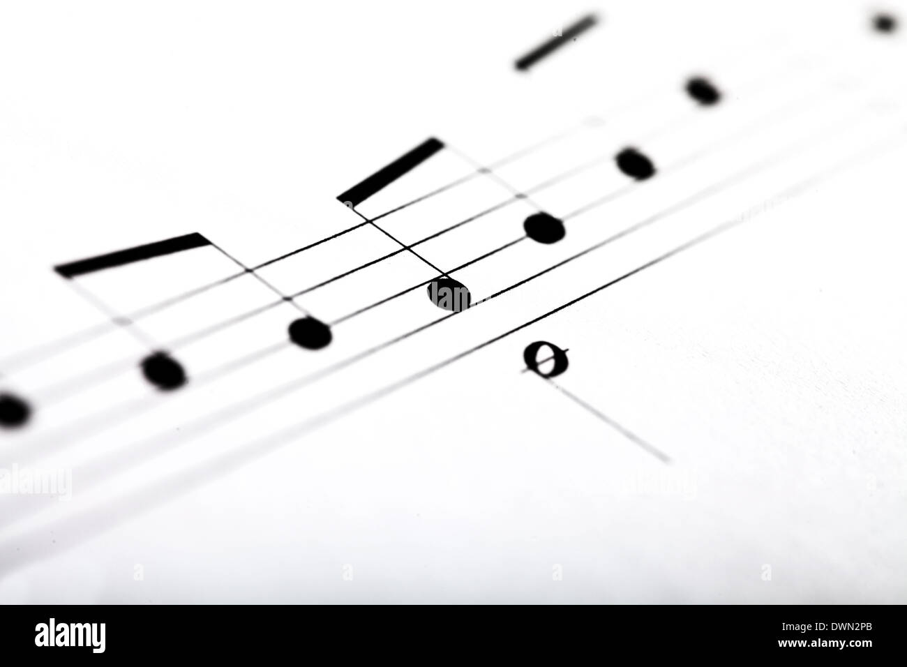 Detail of some musical notes on a music sheet Stock Photo - Alamy