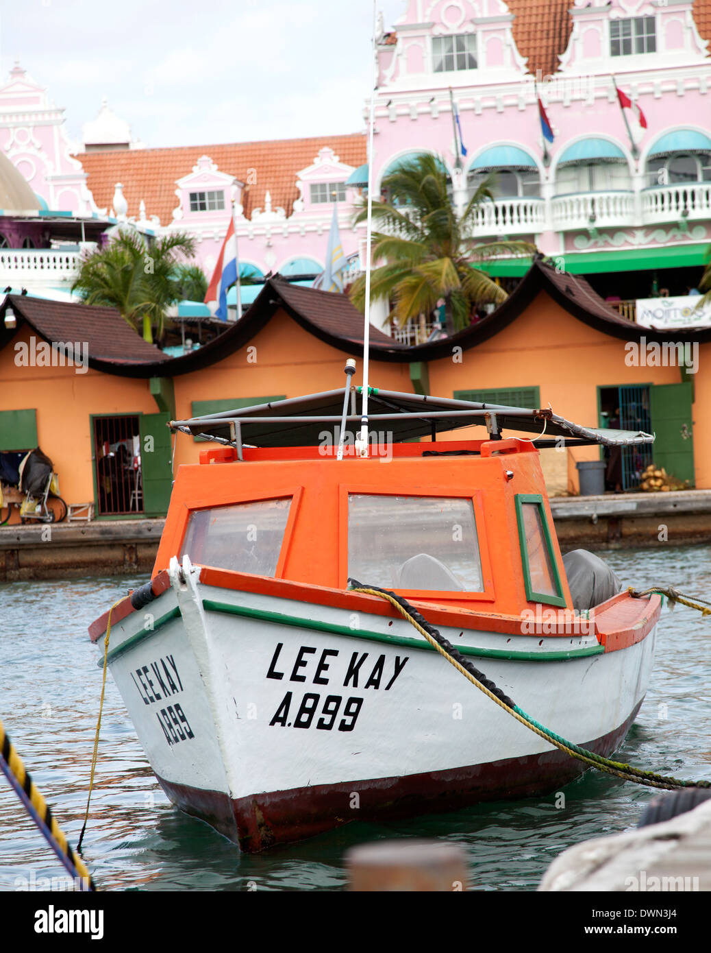 Colorful old boat in Aruba Stock Photo - Alamy