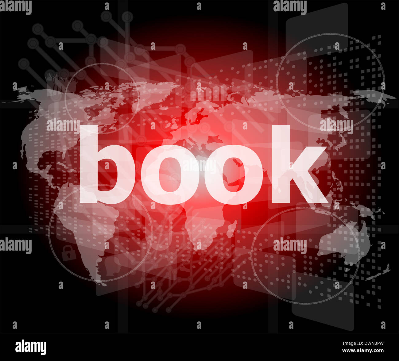 book word on digital touch screen Stock Photo - Alamy
