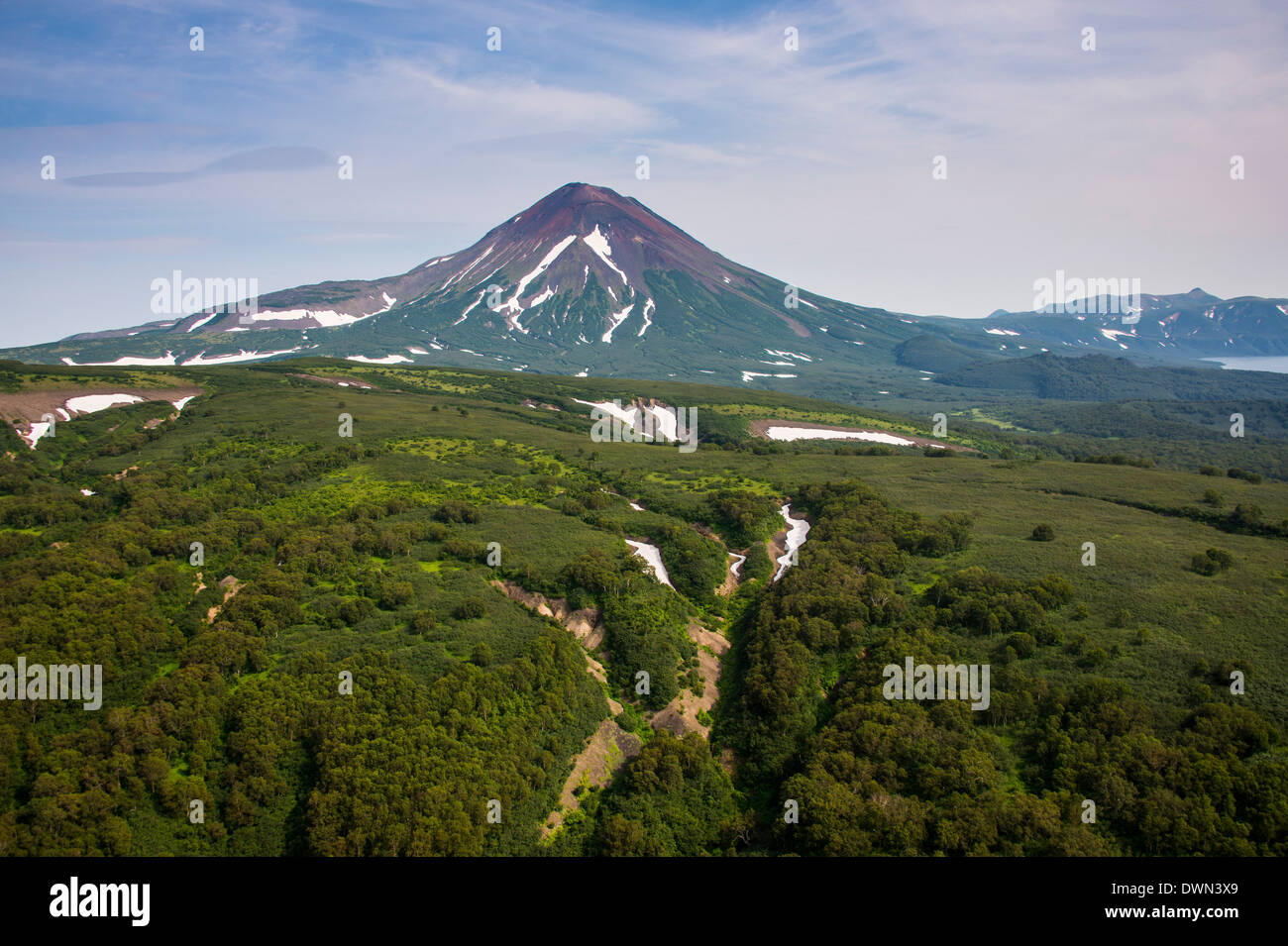 Ilyinsky (volcano) on Kurile lake, Kamchatka, Russia, Eurasia Stock ...