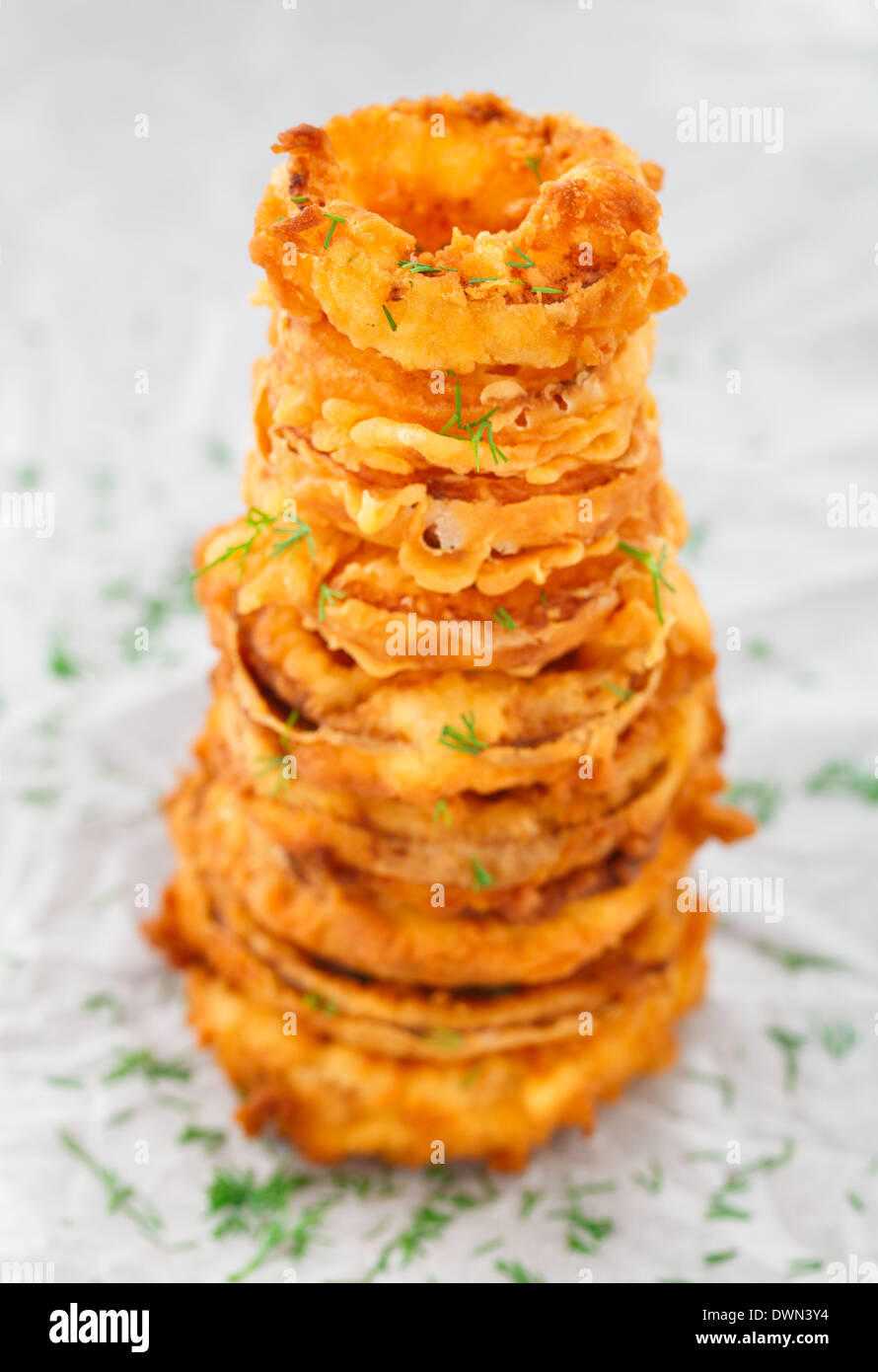 Homemade crunchy fried onion rings Stock Photo - Alamy