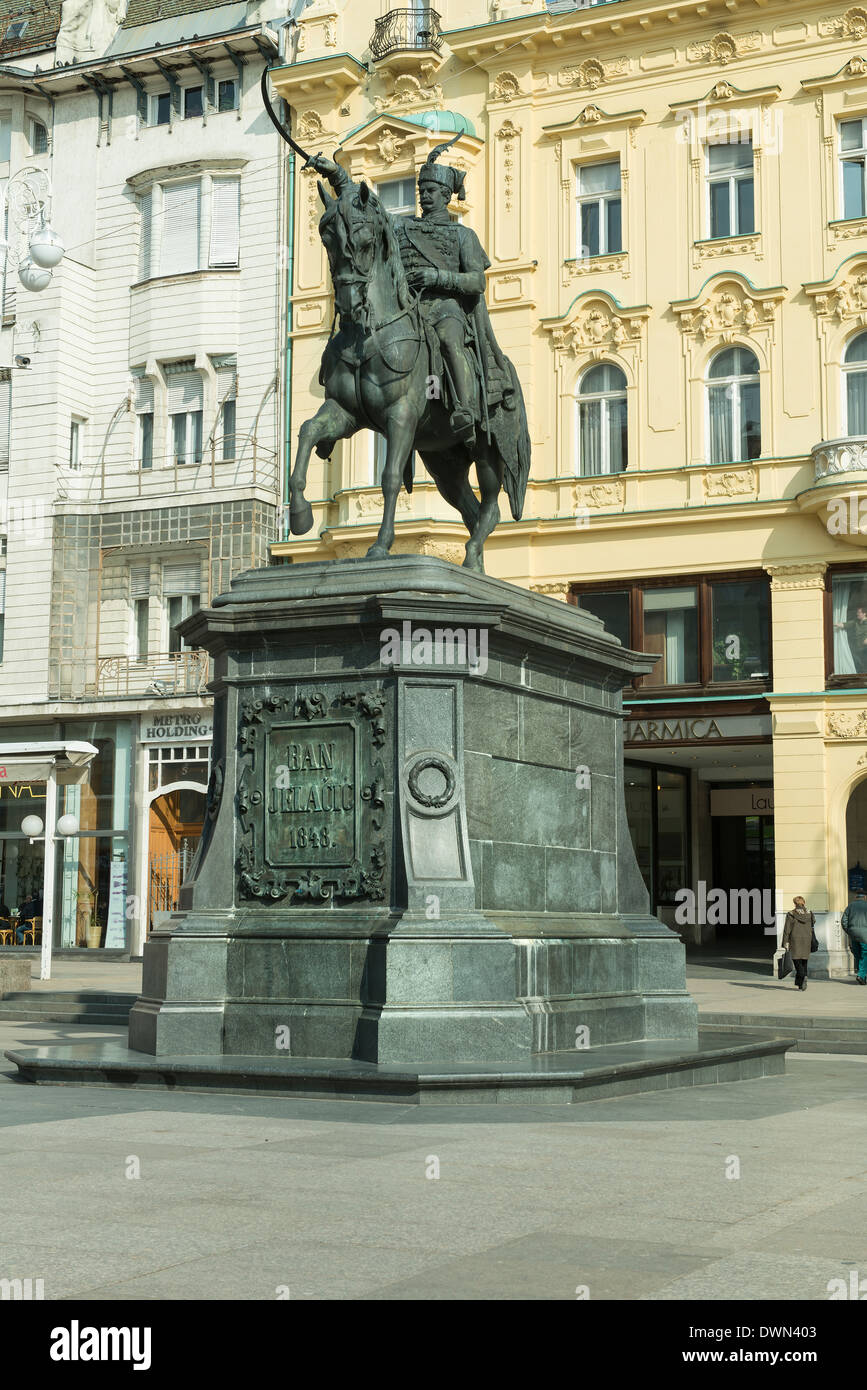 Statue of Josip Jelacic, ban of croatia Stock Photo - Alamy