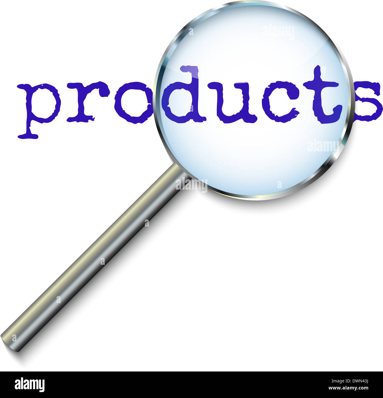 Product analysis, magnifier focus concept Stock Photo - Alamy