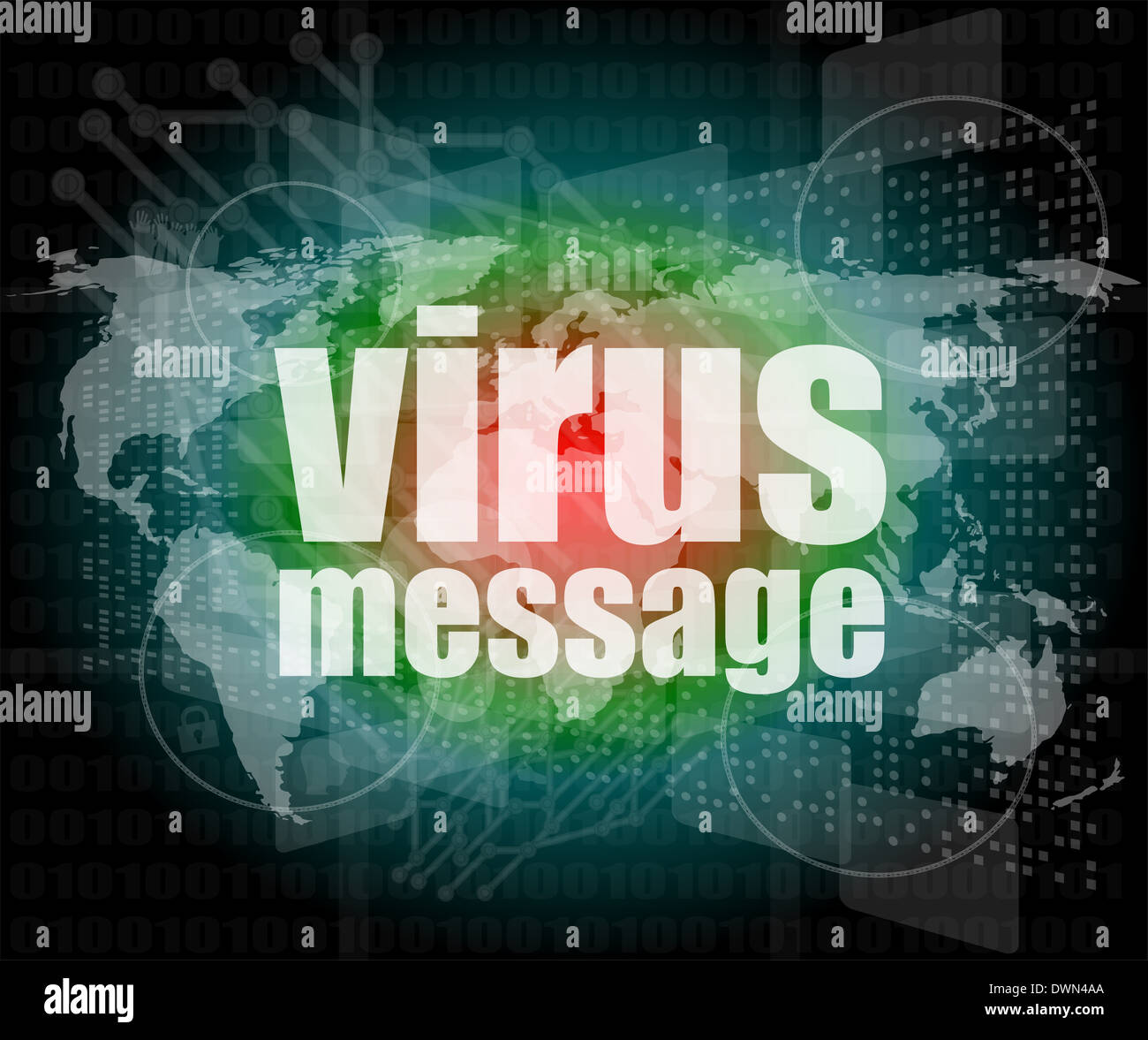internet concept: words virus message on digital screen Stock Photo - Alamy