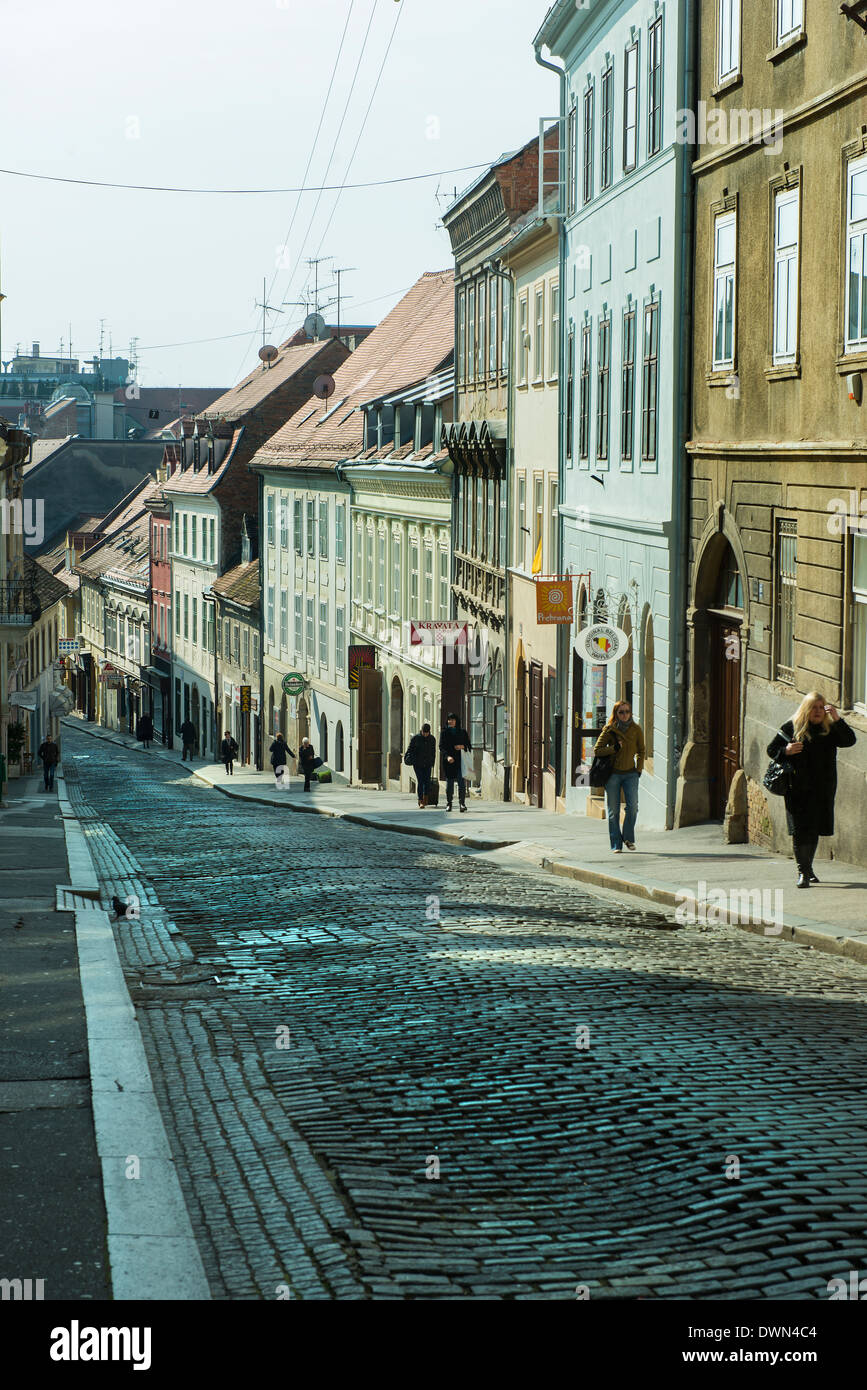 The Radiceva street in Zagreb, with the rise to Gornji Grad Stock Photo ...
