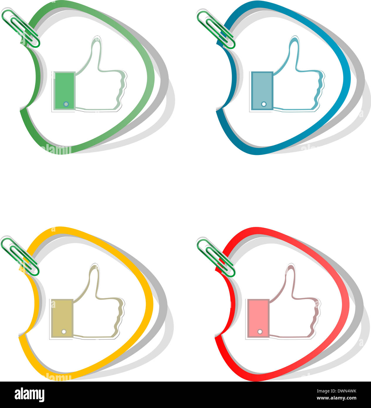 Paper thumb up like hand symbol. set of design elements Stock Photo - Alamy