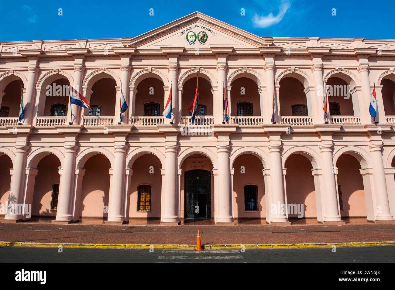 The pink Cabildo, Museum of the National Congress in Asuncion, Paraguay ...