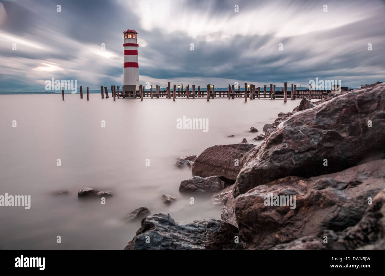 Lighthouse at Lake Neusiedl, Austria Stock Photo - Alamy
