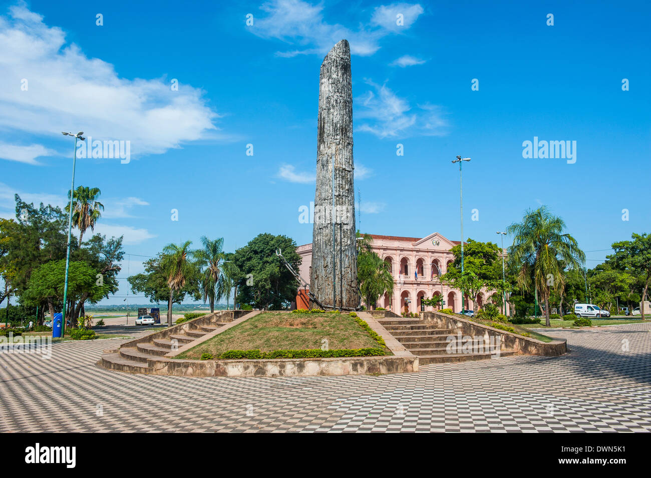Obelisk in front of the pink Cabildo, Museum of the National Congress ...