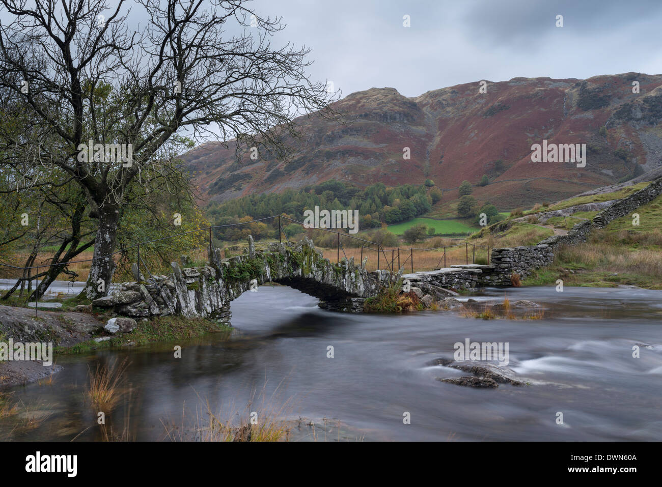 Autumn view of the Little Langdale Valley, Lake District National Park ...