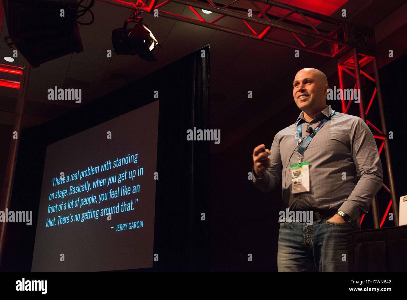 Austin, Texas, USA. March 11, 2014 - Moderator MARK SILVERMAN leads the ...