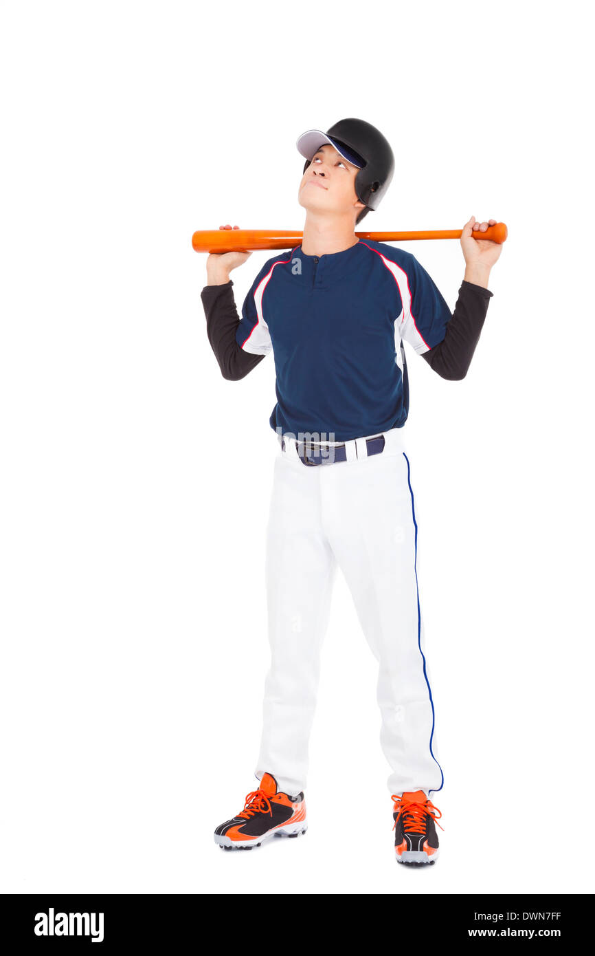 Baseball player in blue uniform hi-res stock photography and images - Alamy