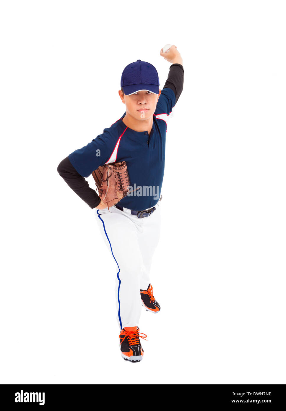 Action baseball full length professional sports throwing uniform hi-res ...
