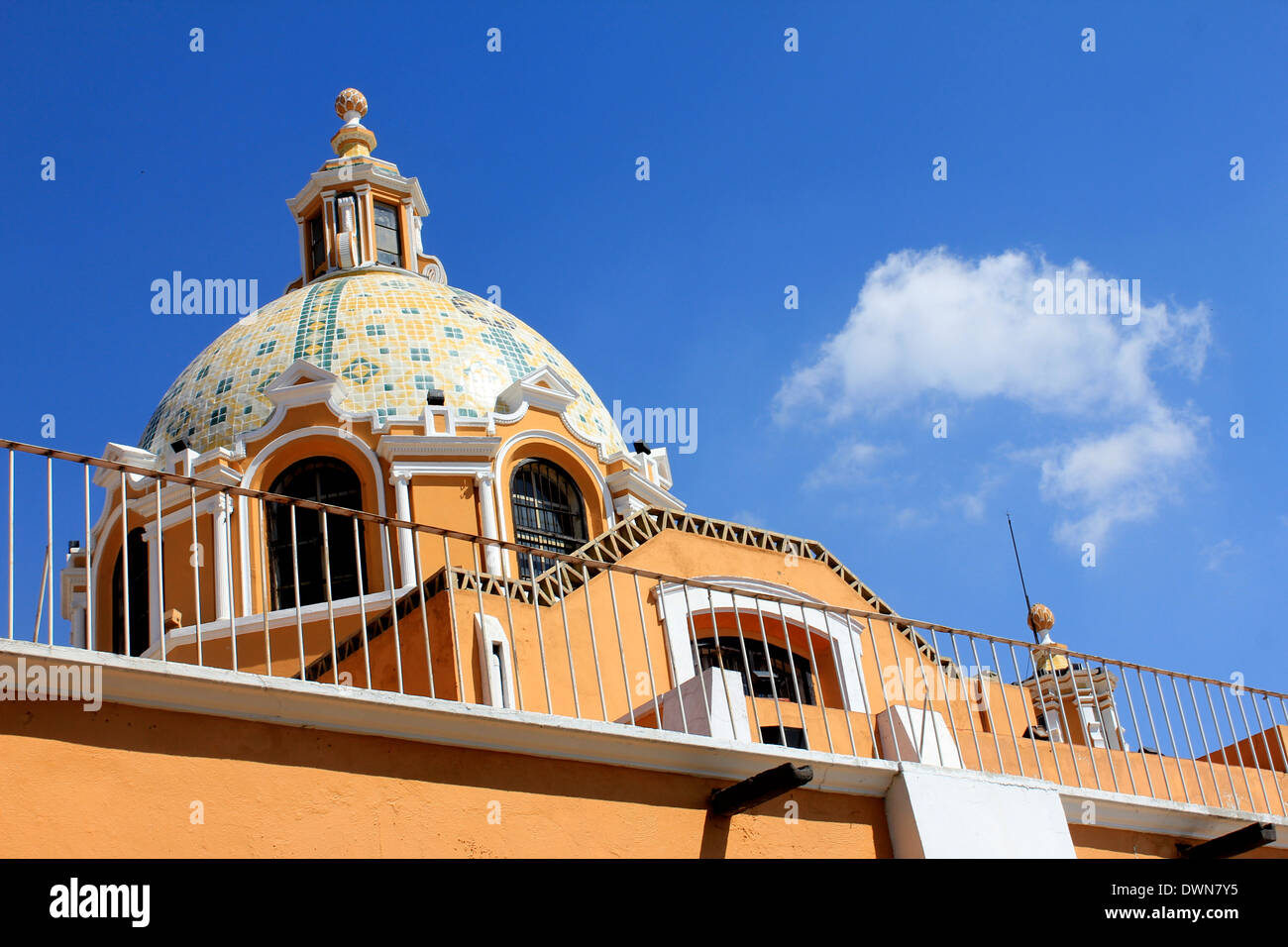 Yellow tiled dome of the church at the top of the Great Pyramid of ...