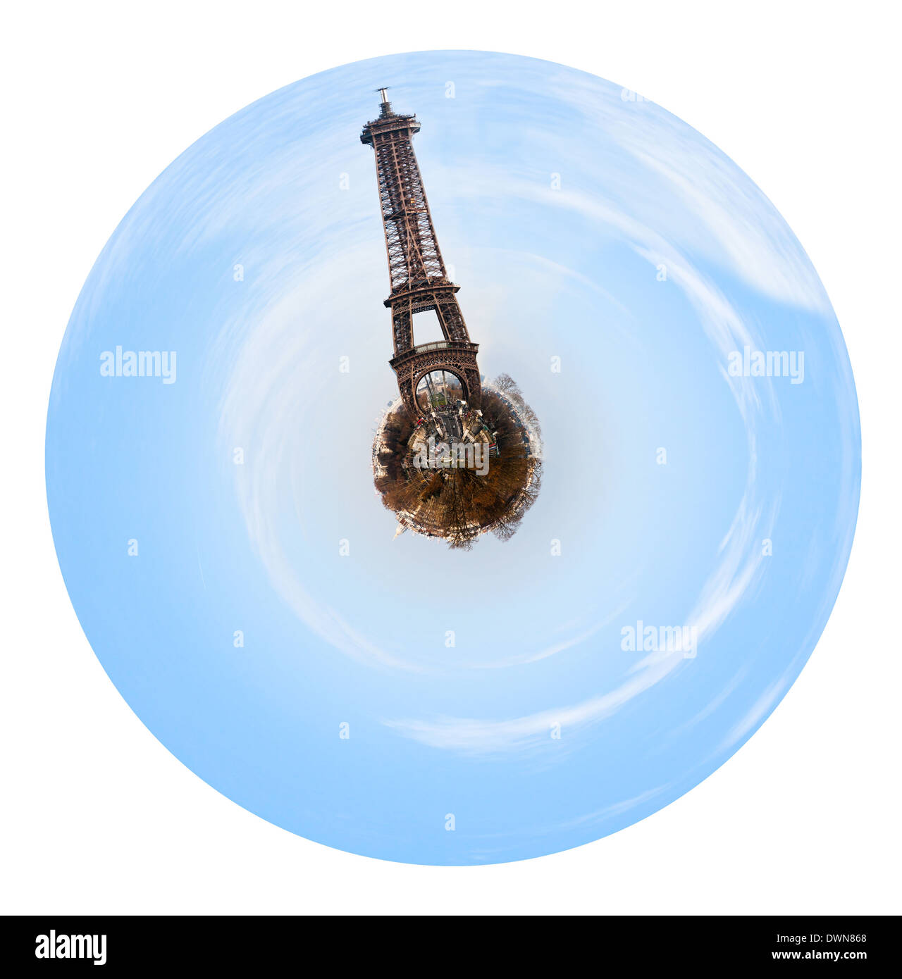 Eiffel tower panoramic view Cut Out Stock Images & Pictures - Alamy