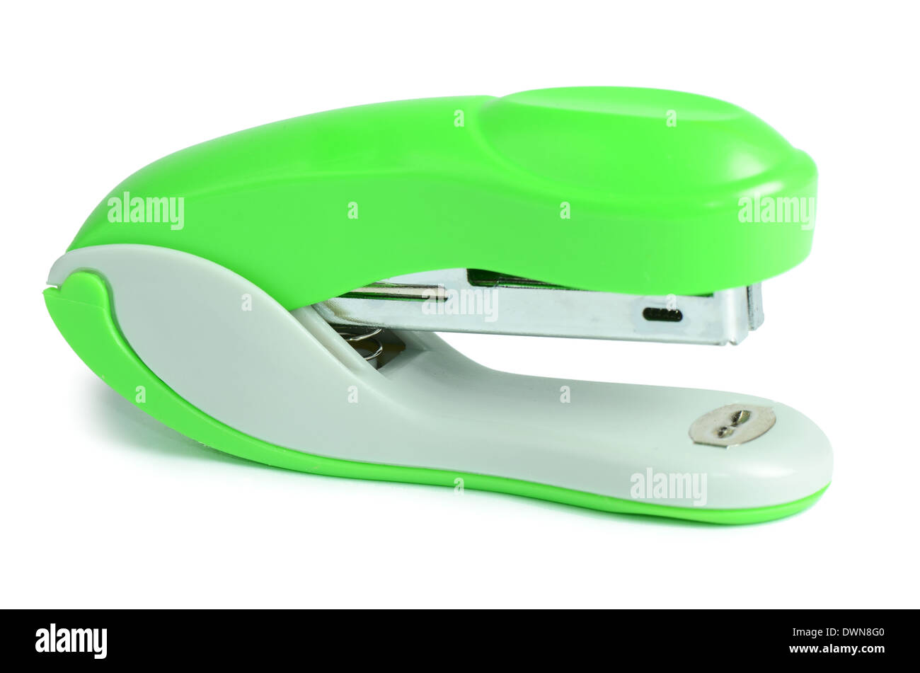 The green stapler isolated on white background Stock Photo - Alamy