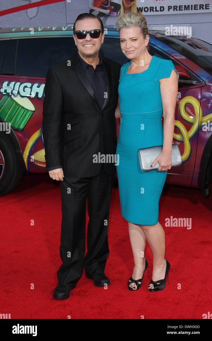 Los Angeles, California, USA. 11th Mar, 2014. Ricky Gervais, Jane ...