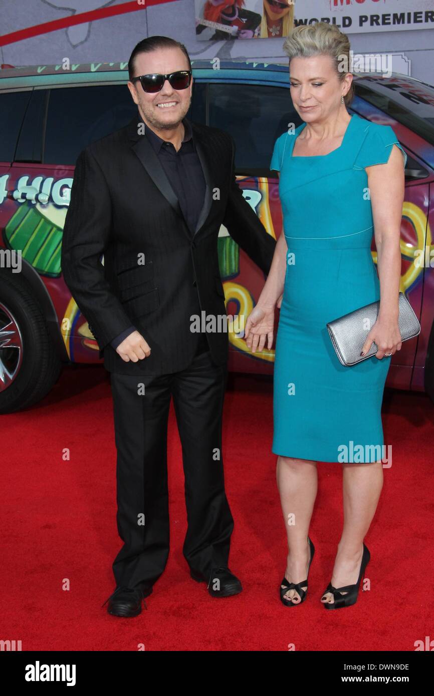Los Angeles, California, USA. 11th Mar, 2014. Ricky Gervais, Jane ...