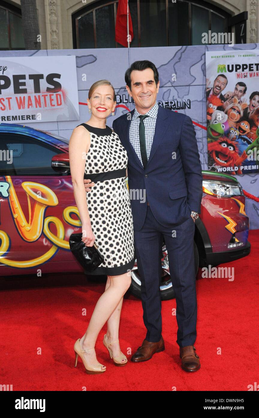 Los Angeles, California, USA. 11th Mar, 2014. Ty Burrell, wife Holly at ...