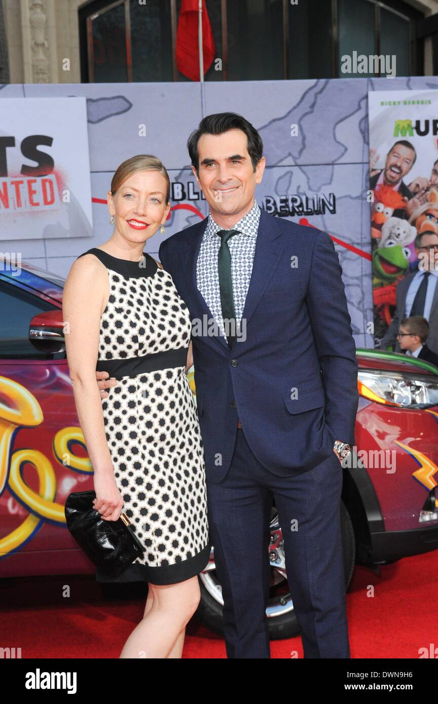 Los Angeles, California, USA. 11th Mar, 2014. Ty Burrell, wife Holly at ...