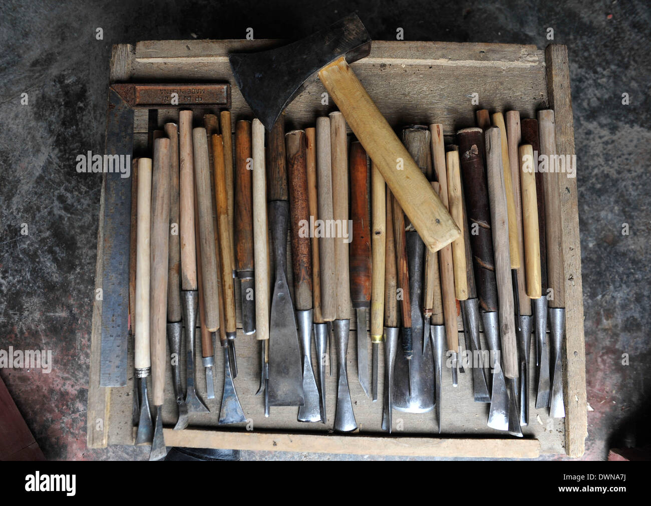 Many tools in ancient workshop hi-res stock photography and images - Alamy