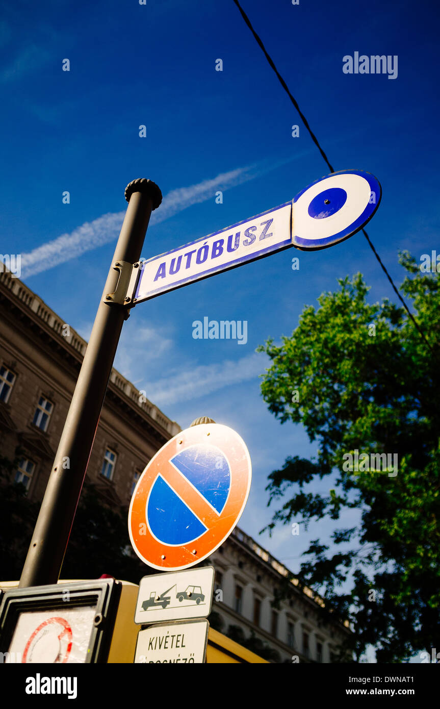 Bus stop, Budapest Stock Photo - Alamy