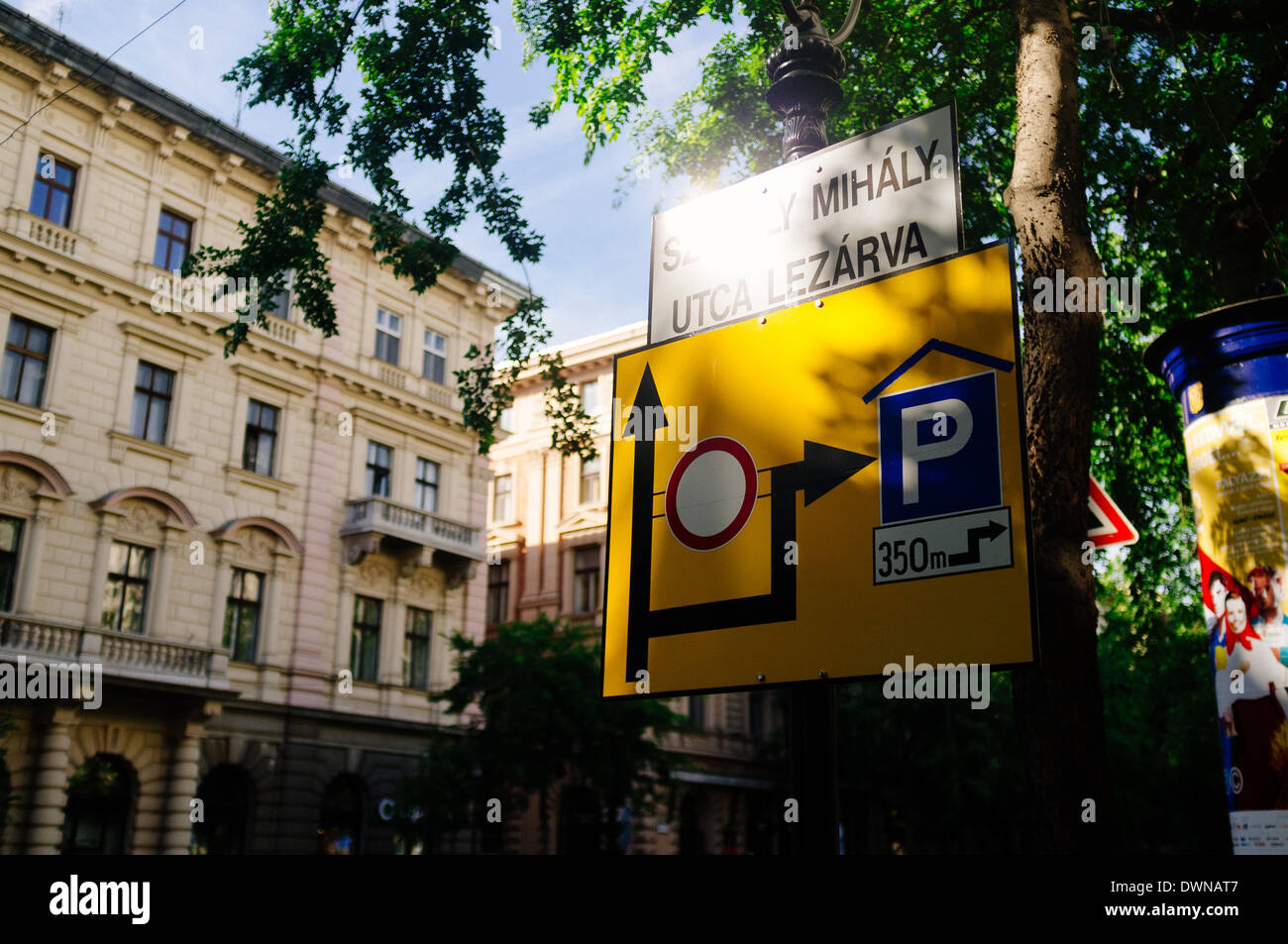 Road sign, Budapest Stock Photo - Alamy