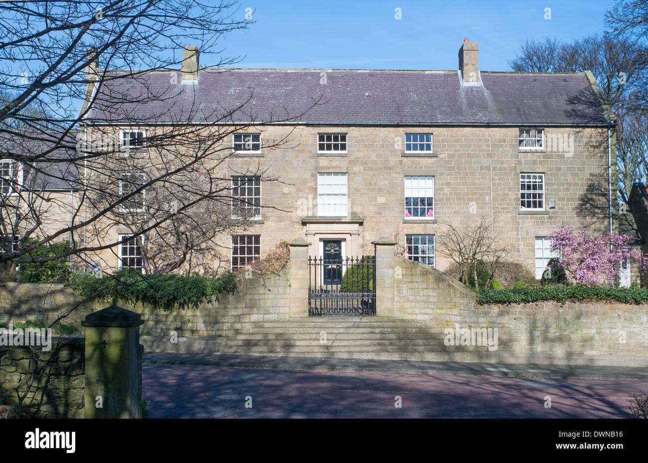 Stone built Manor House Earsdon village north east England Stock Photo ...