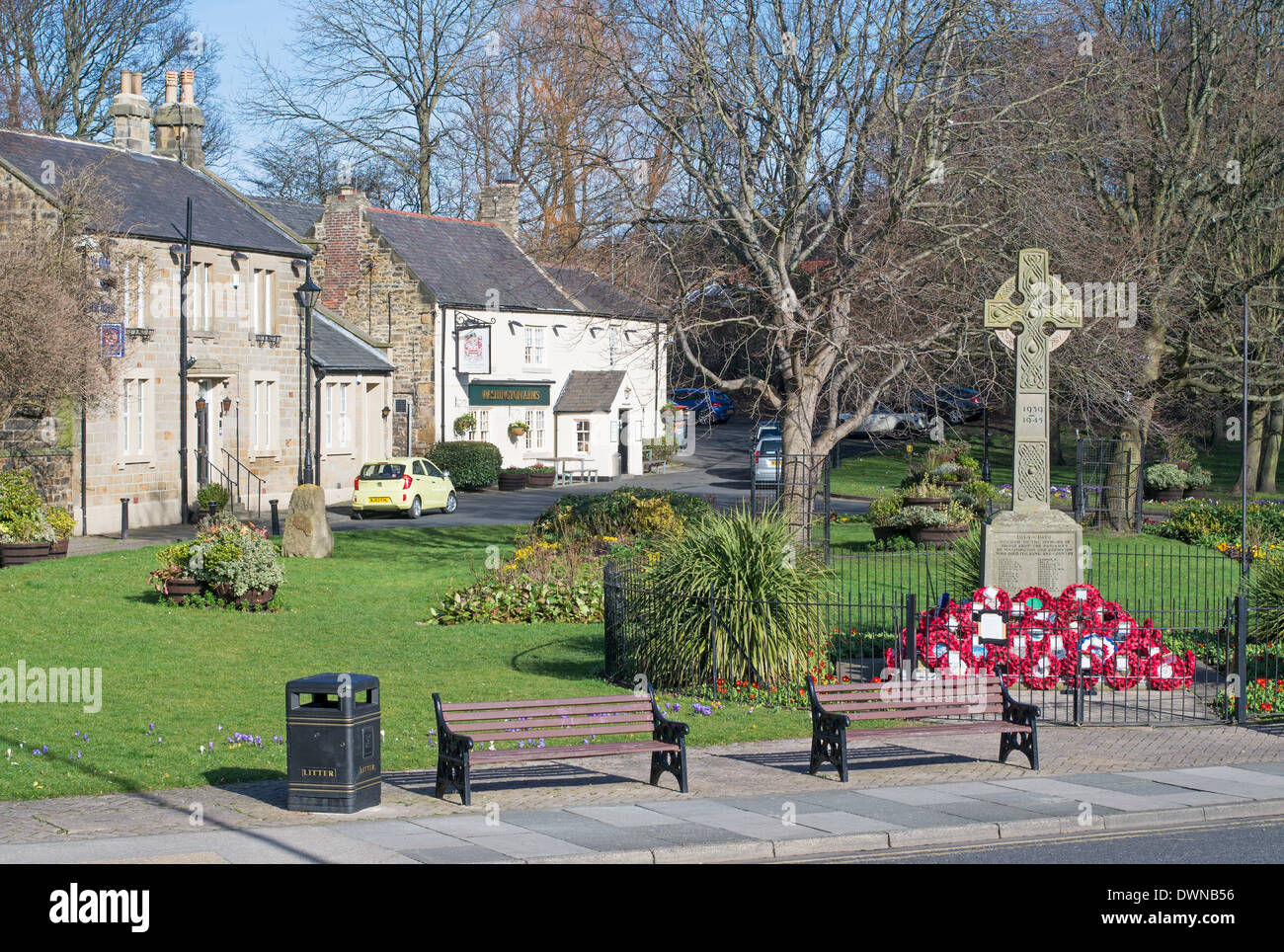 Washington Village green and war memorial north east England UK Stock ...