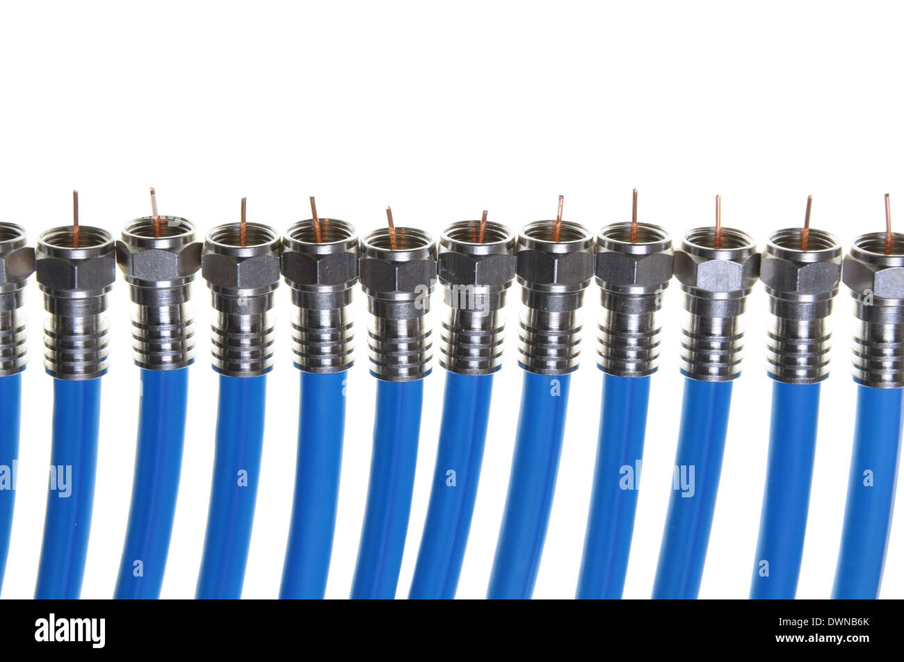 Bunch of blue coaxial cables with connectors Stock Photo - Alamy