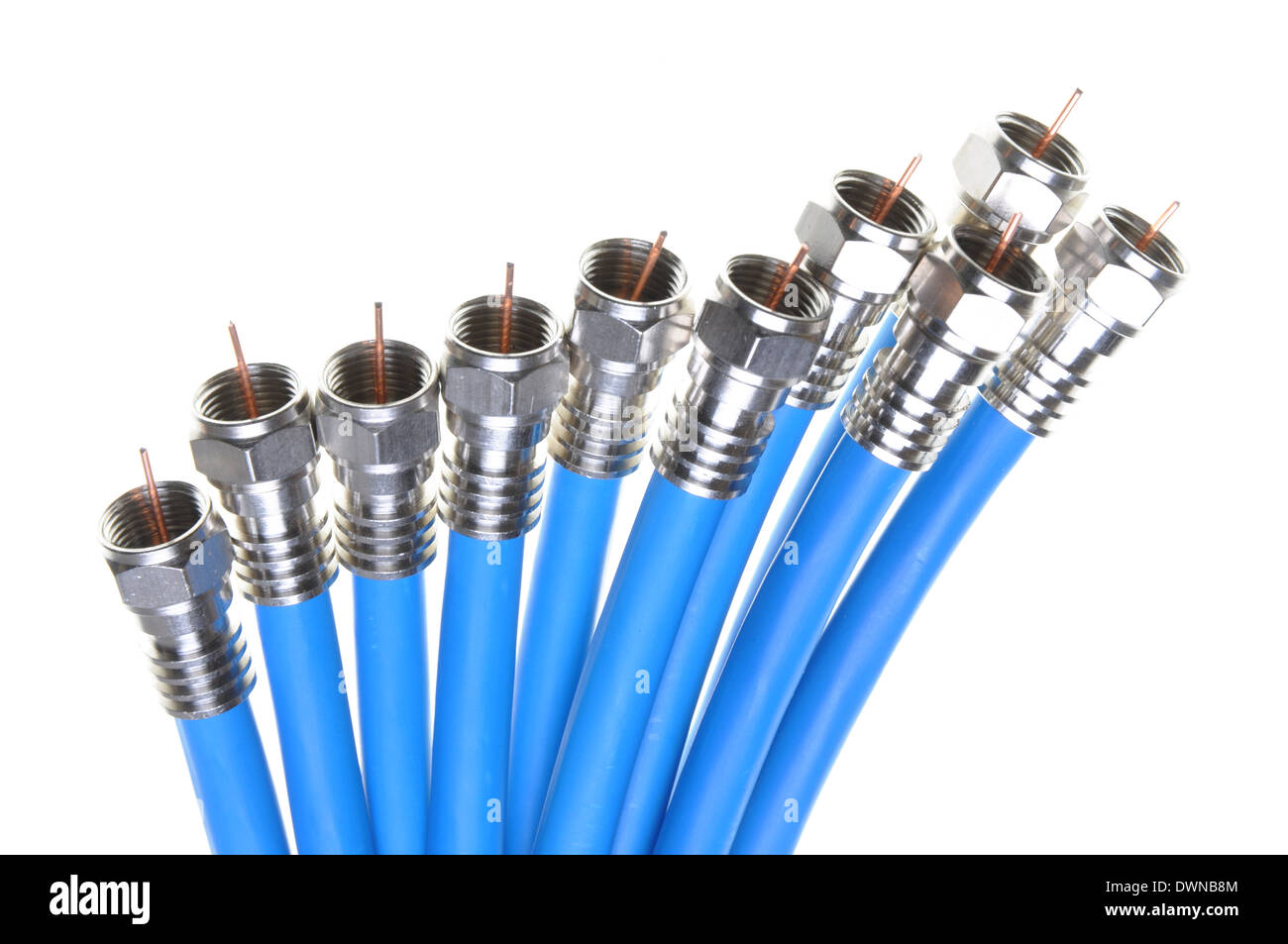 Bunch of blue coaxial cables with connectors Stock Photo - Alamy