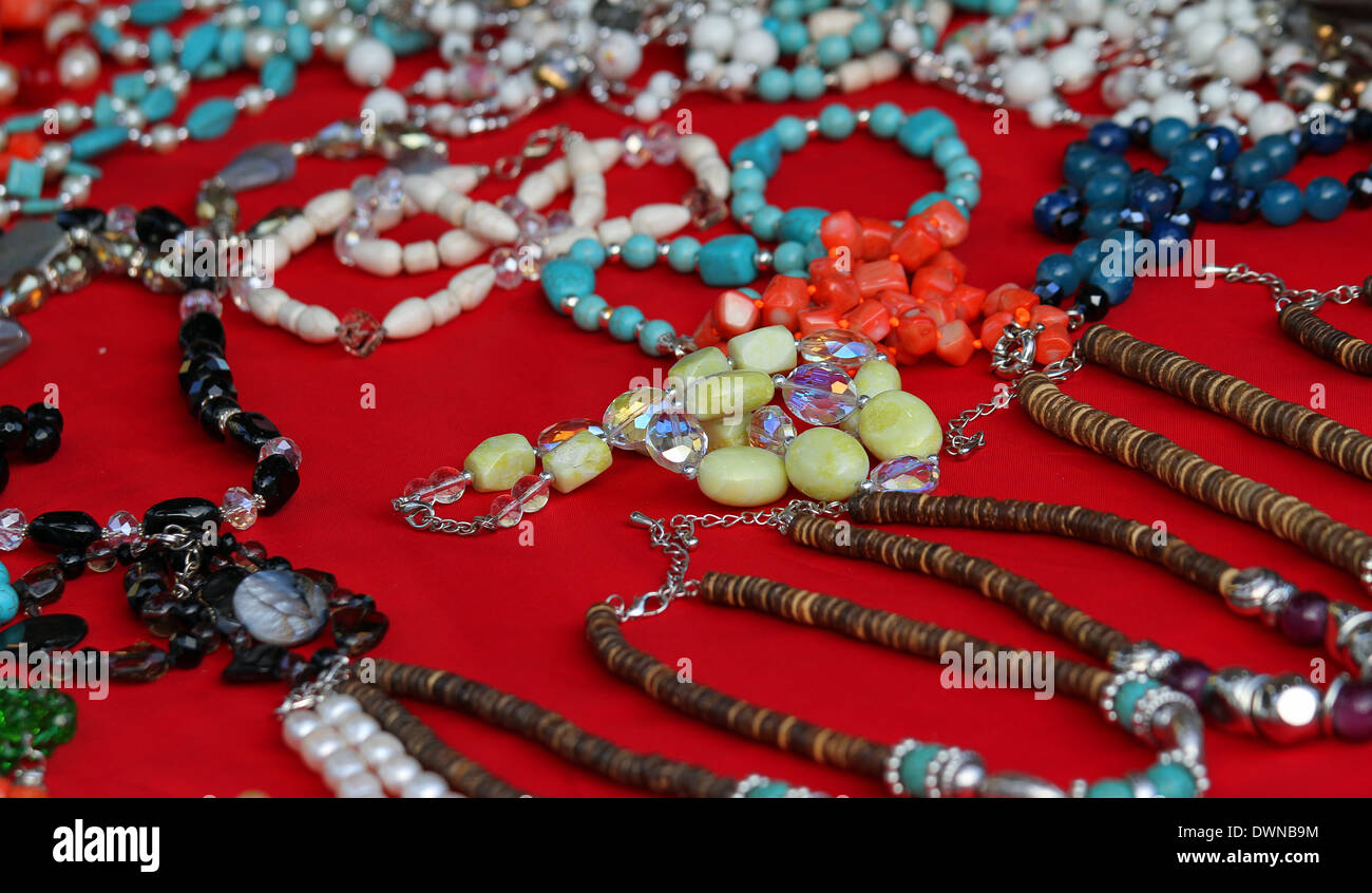vintage style jewelry and trinkets for sale at a flea market in Rome ...