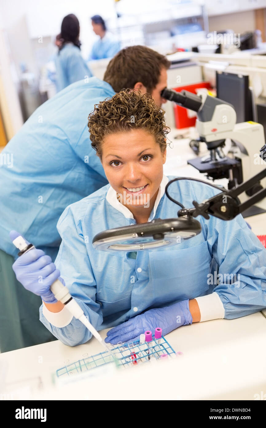 Female Researcher Working In Laboratory Stock Photo - Alamy