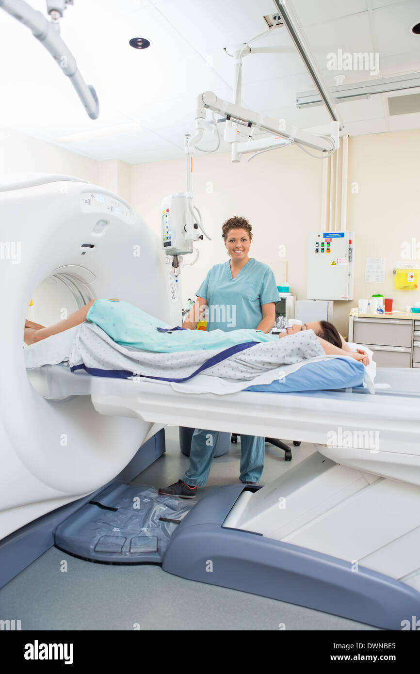 Nurse With Patient In CT Scan Room Stock Photo - Alamy