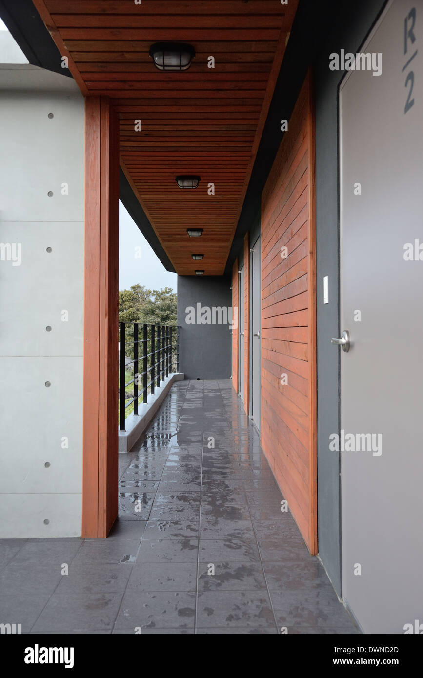 tiled hallway of outside in modern style Architecture Stock Photo - Alamy