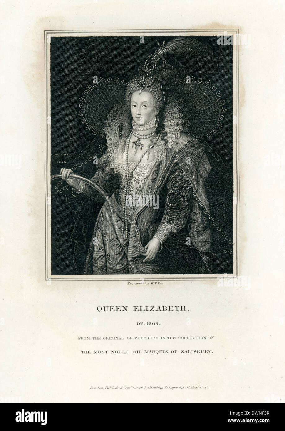 Portrait of Queen Elizabeth I, Sometimes called "The Virgin Queen ...