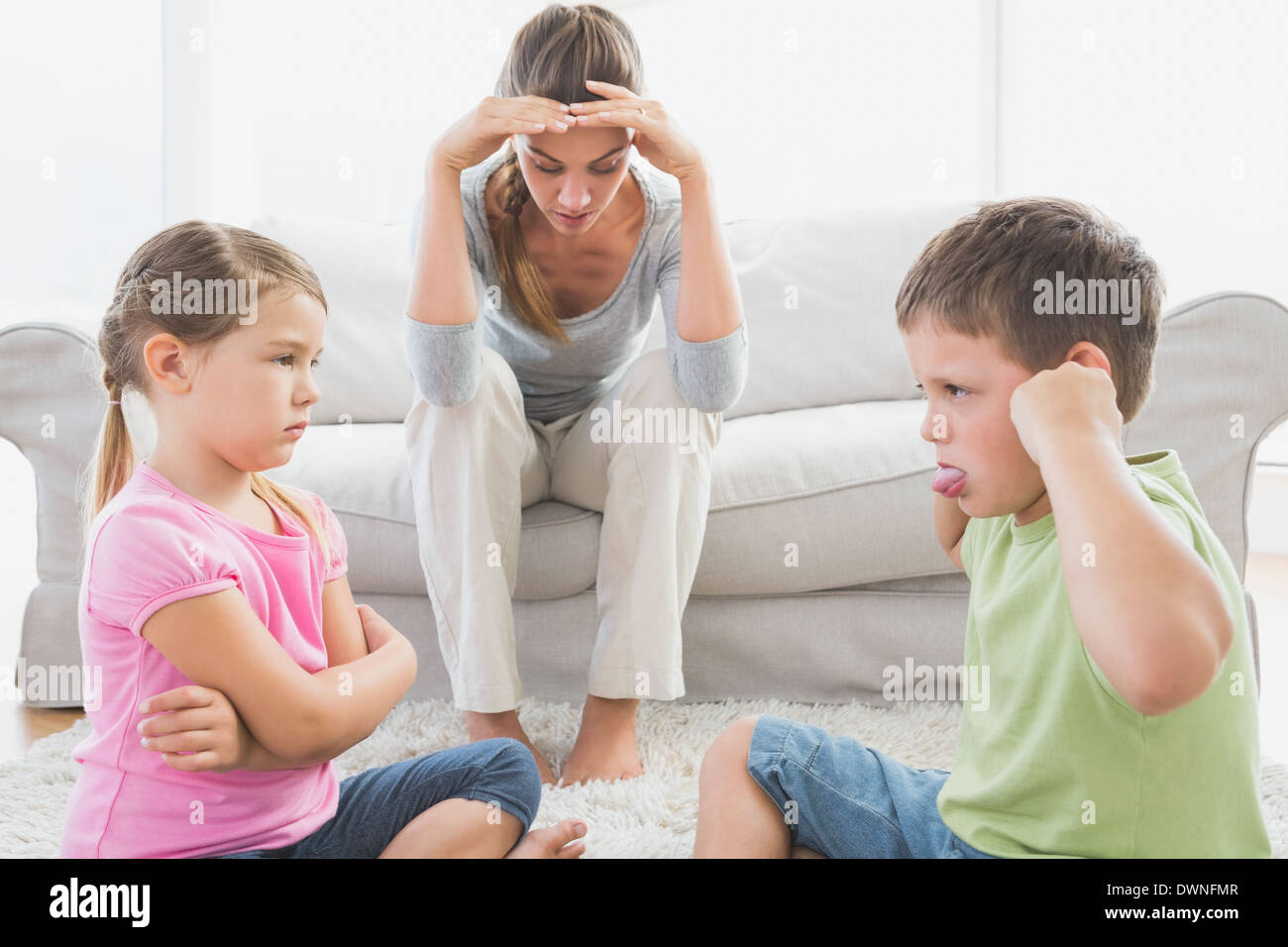 Mother two children fight hi-res stock photography and images - Alamy