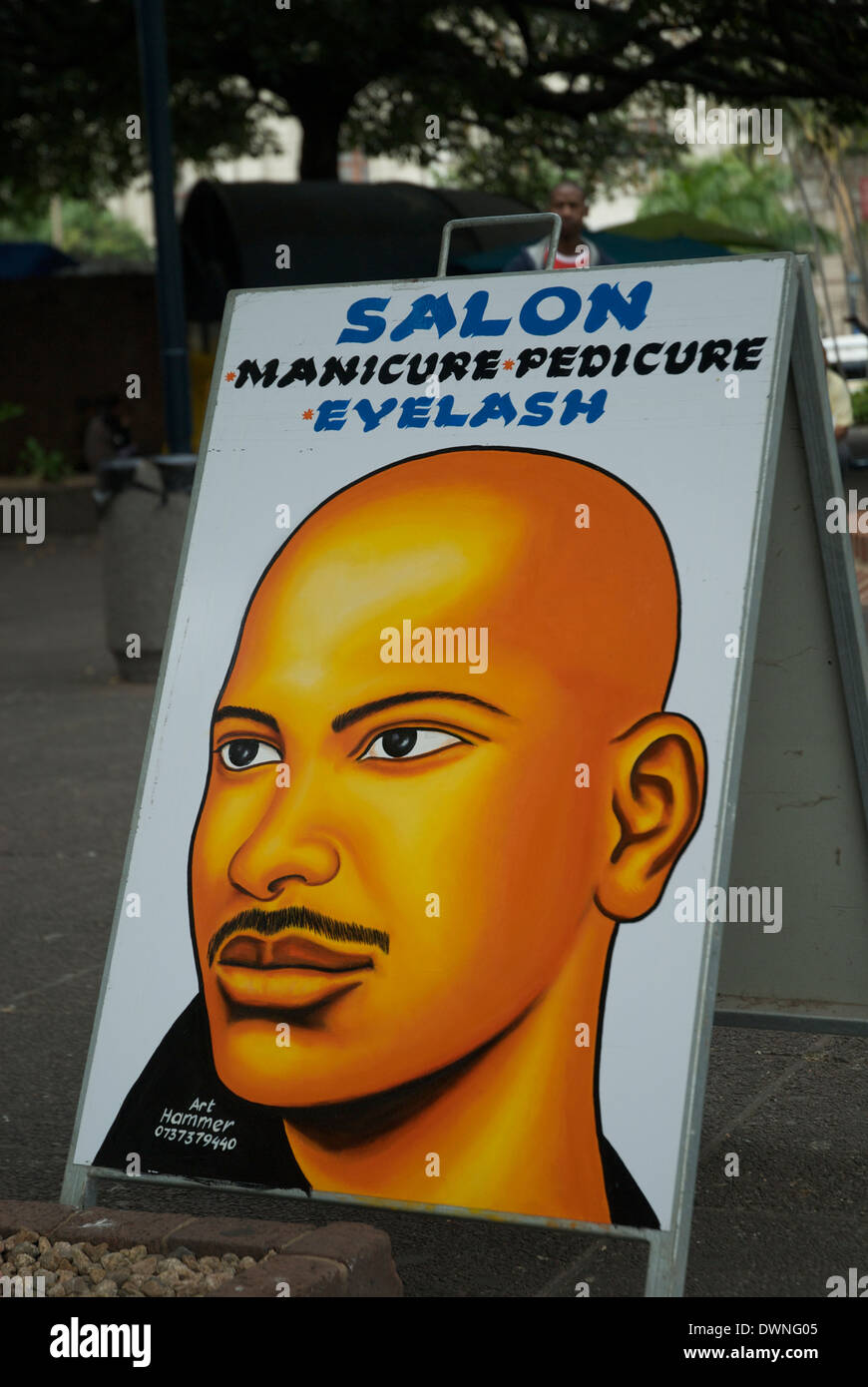 Hand painted barber shop sign, Durban, South Africa, 2011 Stock Photo ...
