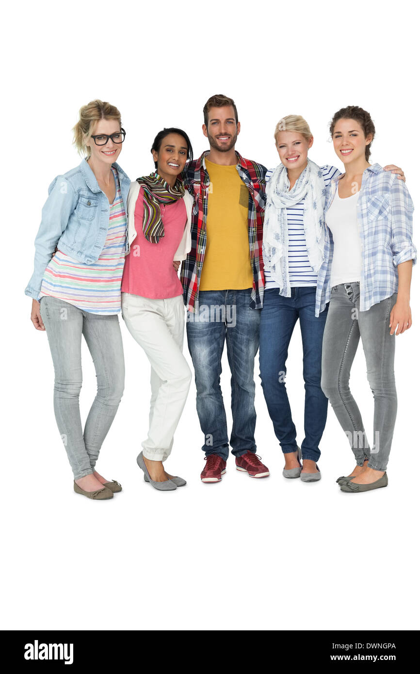 Full length portrait of casually dressed young people Stock Photo - Alamy