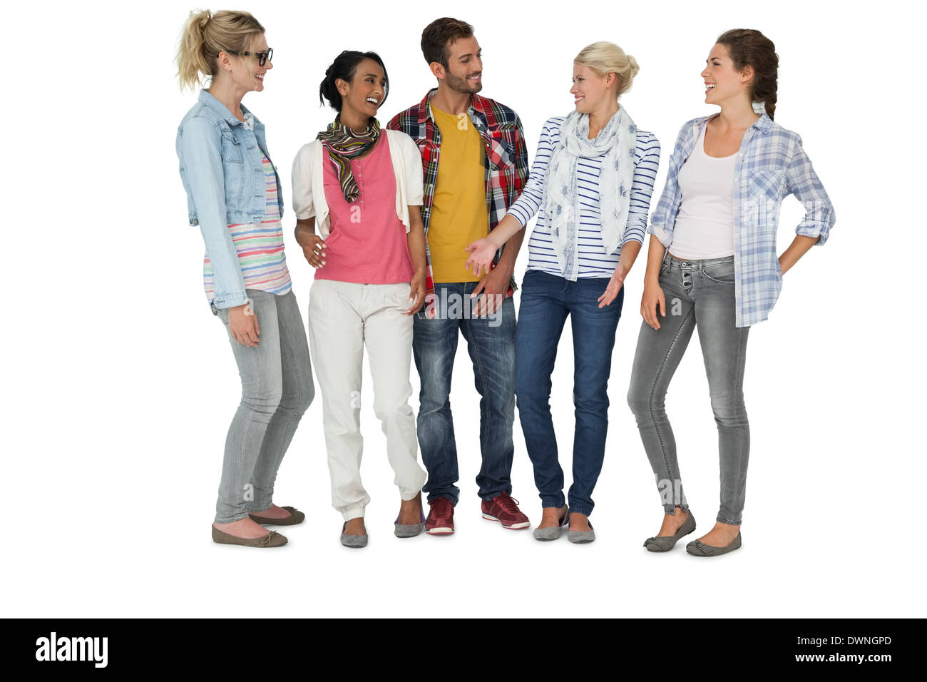 Full length of casually dressed young people Stock Photo - Alamy