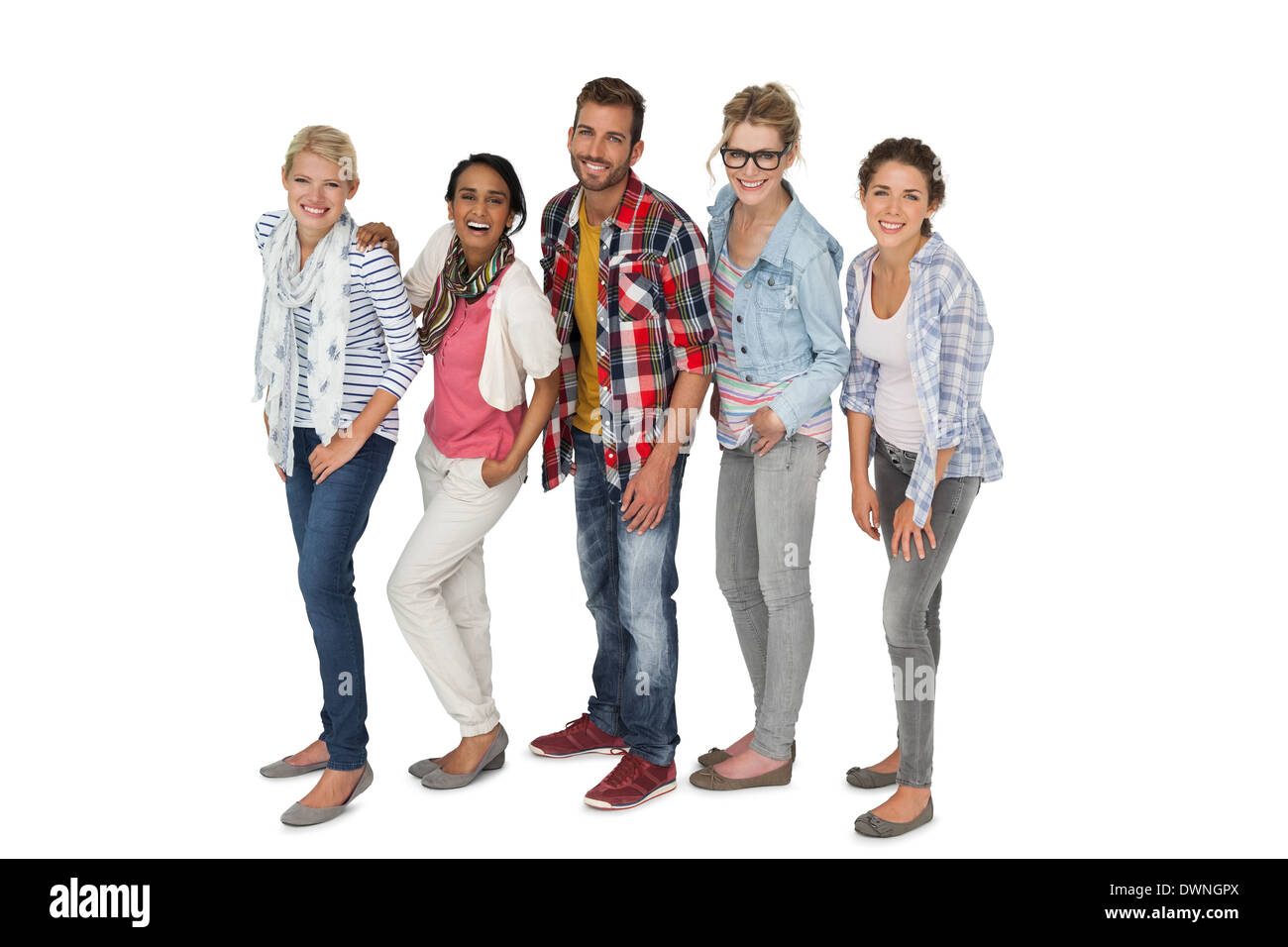 Full length portrait of casually dressed young people Stock Photo - Alamy