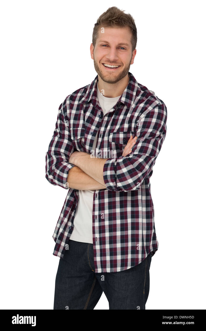 Portrait of a young man with arms crossed Stock Photo - Alamy